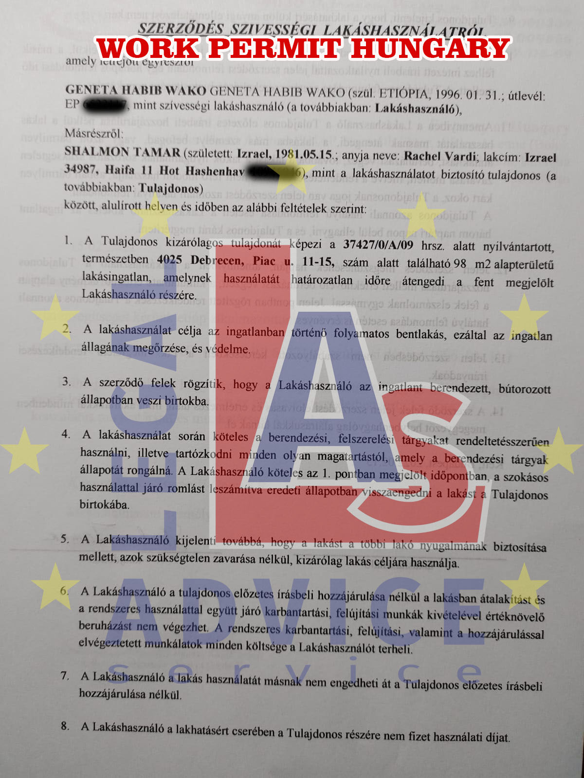 Work permits and visas — Legal Advice Service