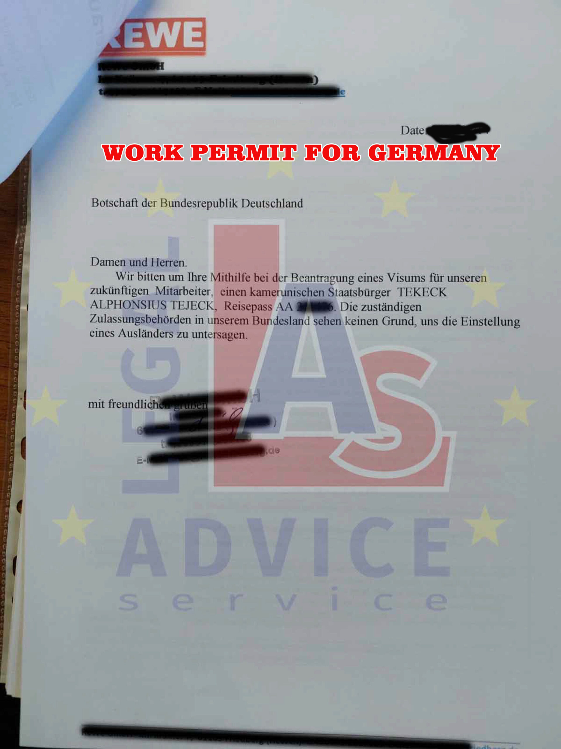 Work permits and visas — Legal Advice Service